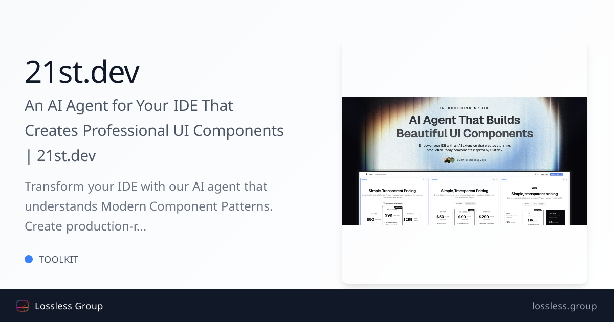 An AI Agent for Your IDE That Creates Professional UI Components | 21st.dev