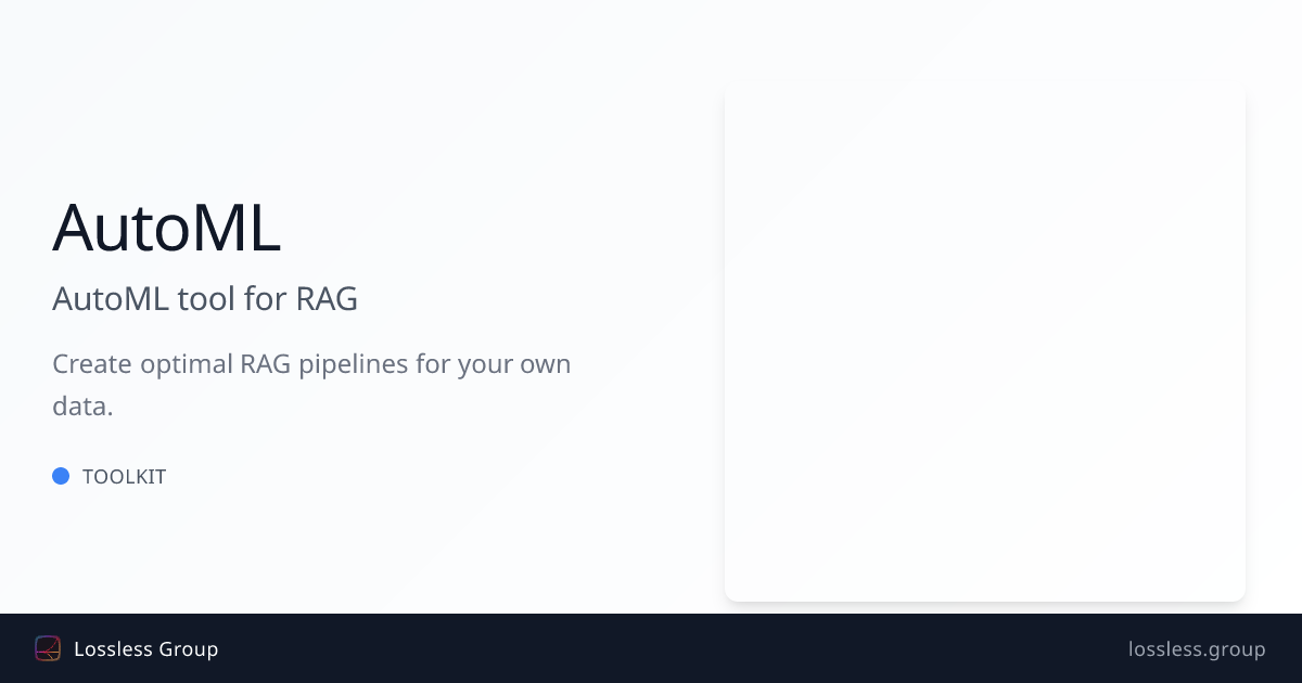 AutoML tool for RAG