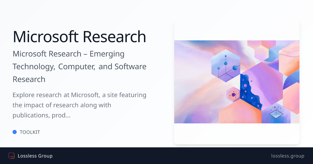 Microsoft Research – Emerging Technology, Computer, and Software Research