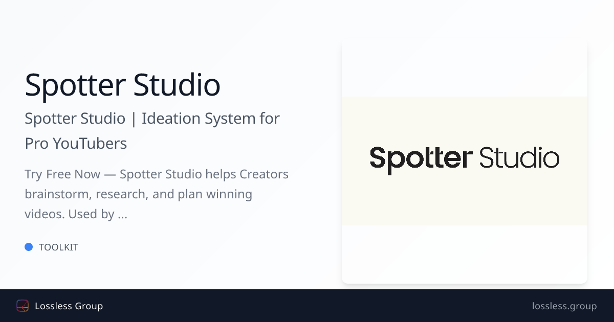 Spotter Studio | Ideation System for Pro YouTubers